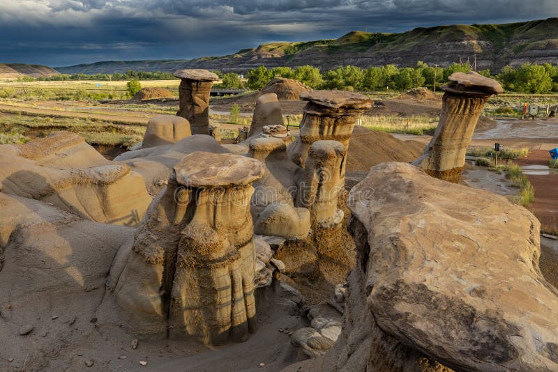Hoodoos of Alberta by Drumheller in Canada Stock Photo - Image of stone ...