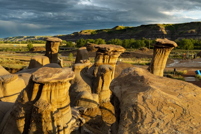 Hoodoos of Alberta by Drumheller in Canada Stock Photo - Image of ...
