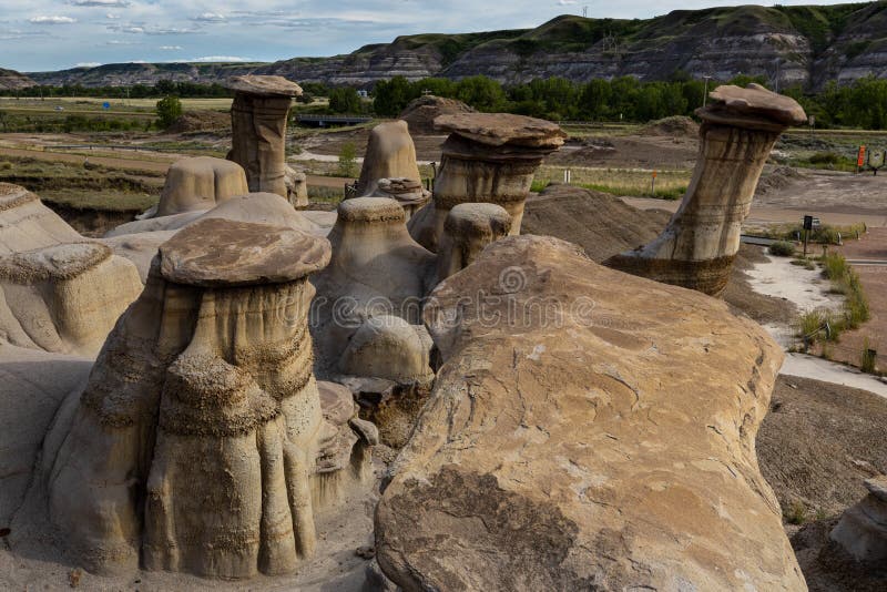 Hoodoos of Alberta by Drumheller in Canada Stock Photo - Image of ...