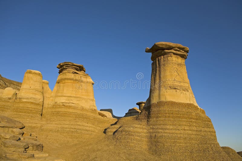 Hoodoos with Blue Sky Background Stock Photo - Image of nature ...