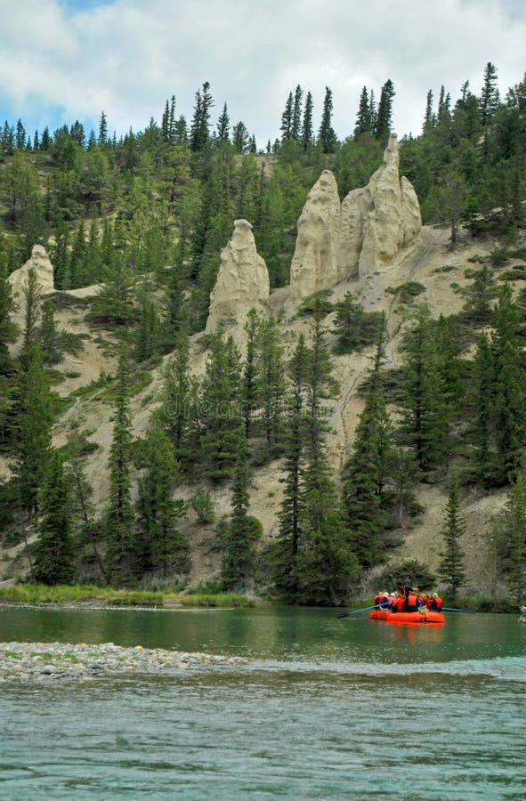 Hoodoos, Bow Valley, Banff, Canada Stock Photo - Image of river ...