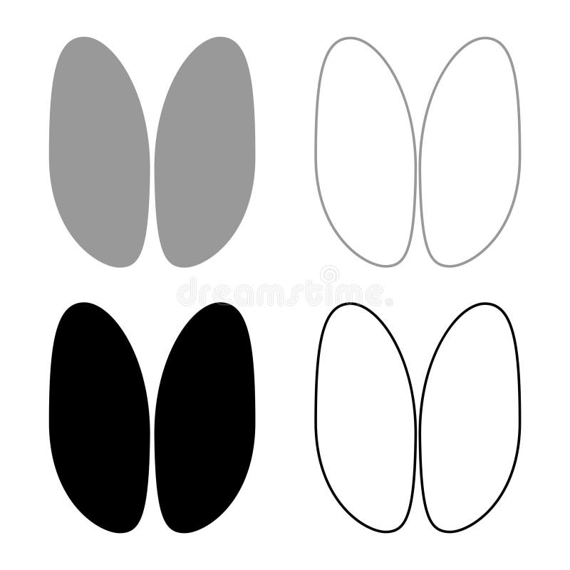 Hoof Print Sheep Ewe Ram Wether Set Icon Grey Black Color Vector ...