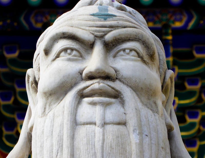 Hoofd Het Portretbeeldhouwwerk Van Kongzi Stock Foto - Image of peking ...