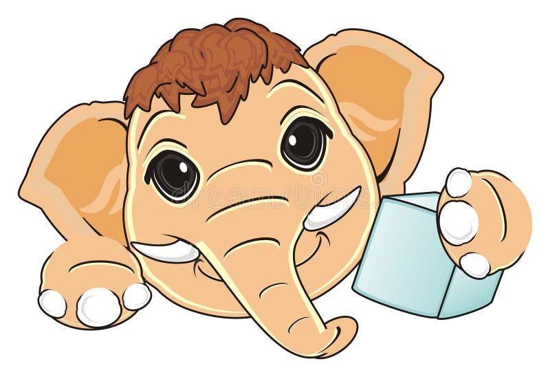 Hoofd van mammoet stock illustratie. Illustration of bruin - 85102846