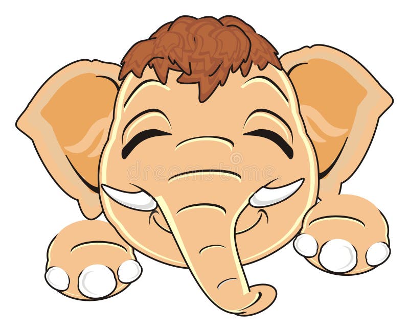 Hoofd van mammoet stock illustratie. Illustration of bruin - 85102846