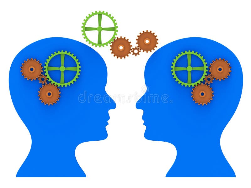 Hoofdbrain Shows Think about it En Intelligentie Stock Illustratie ...