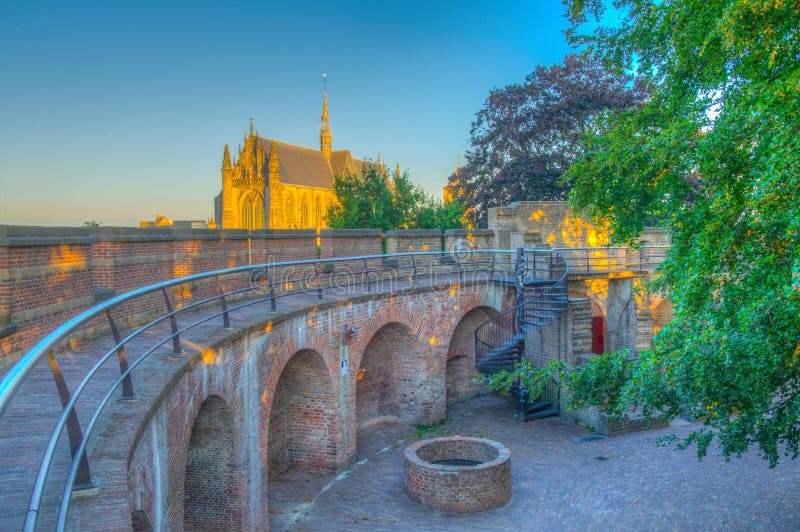 Hooglandse Kerk Viewed from Burcht Van Leiden in Leiden, Netherlands ...