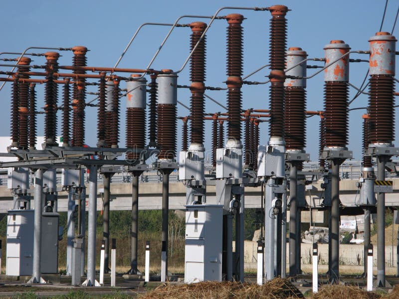 De Transformator Van De Hoogspanning Stock Foto - Image of fabriek ...