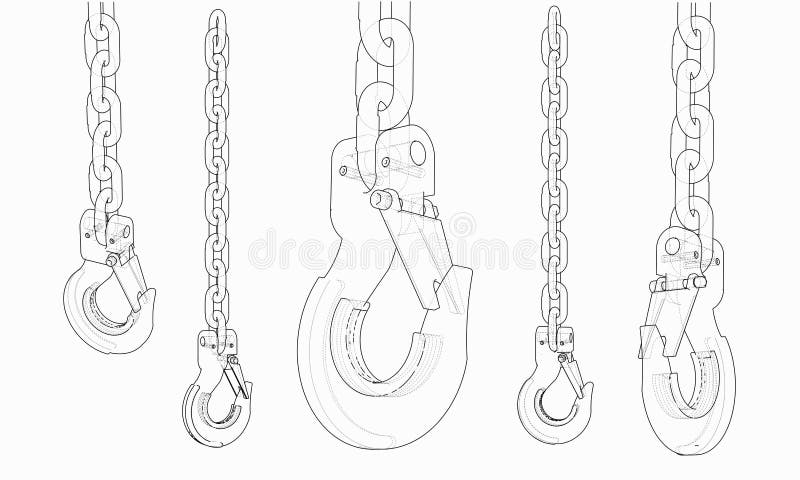 Hook with chain stock illustration. Illustration of lift - 113304872