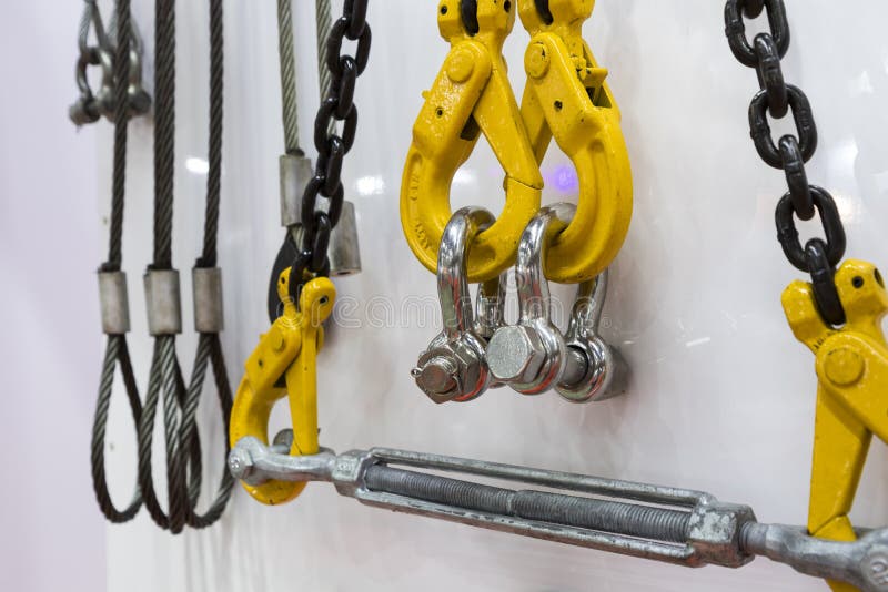 Hook , Chain and Steel Wire Stock Image - Image of hoist, black: 133247617