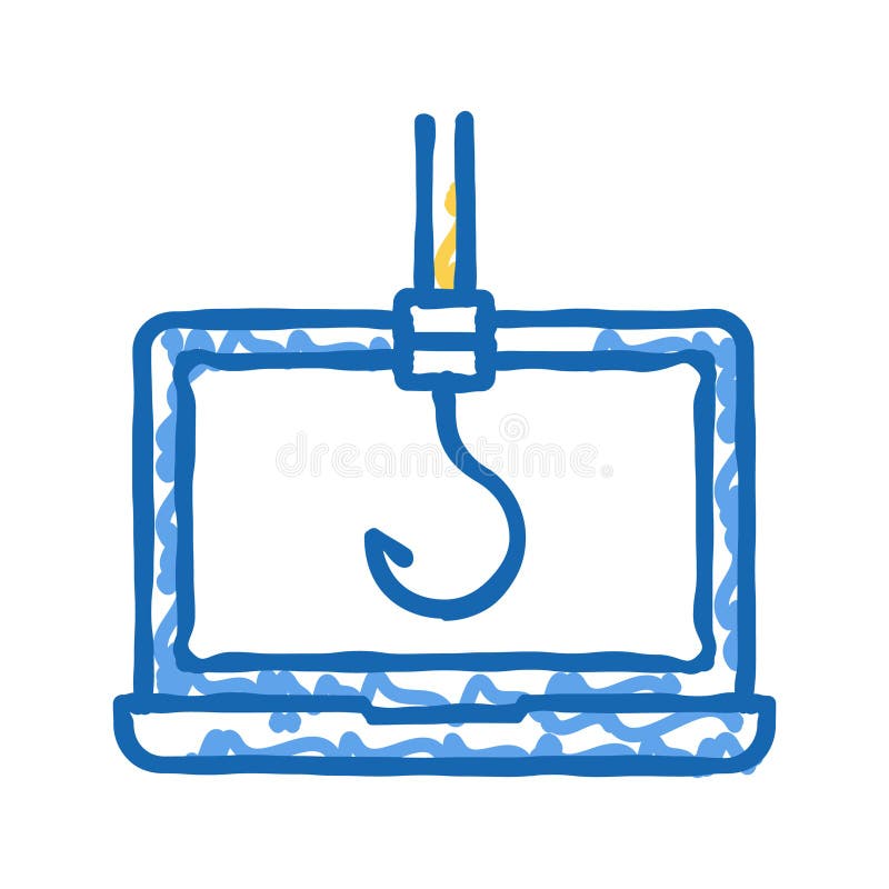Hook on Computer Display Icon Doodle Illustration Stock Illustration ...