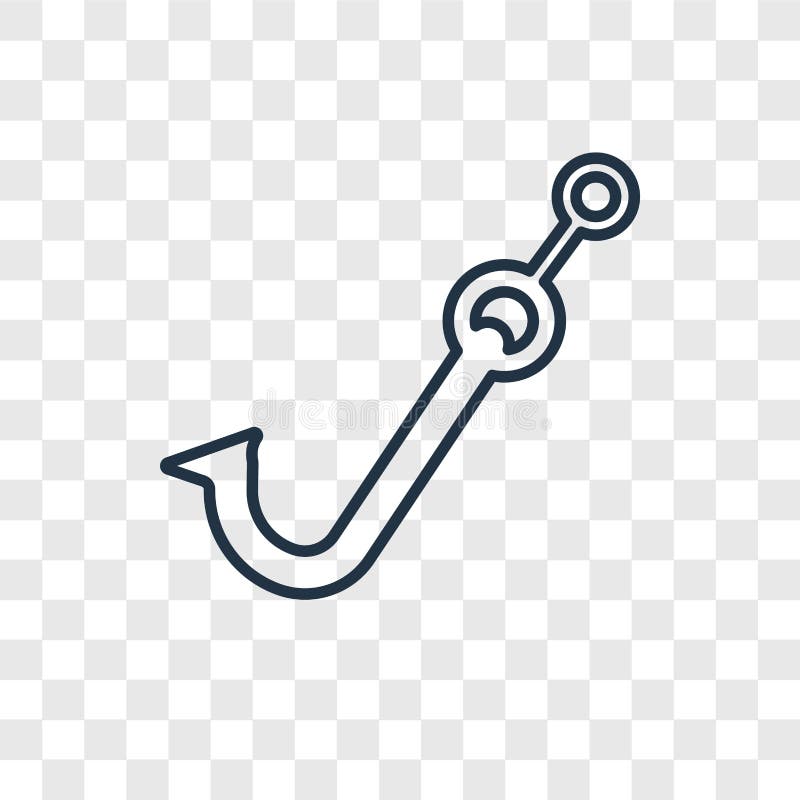 Hook Concept Vector Linear Icon Isolated on Transparent Background ...