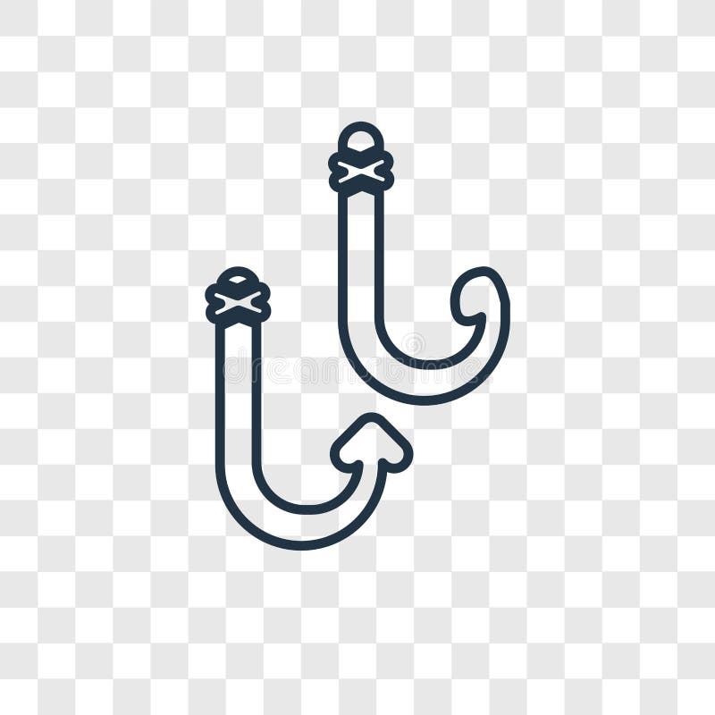 Hook Concept Vector Linear Icon Isolated on Transparent Background ...