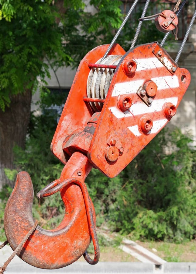 Hook of Crane on Construction Sites Stock Photo - Image of activity ...