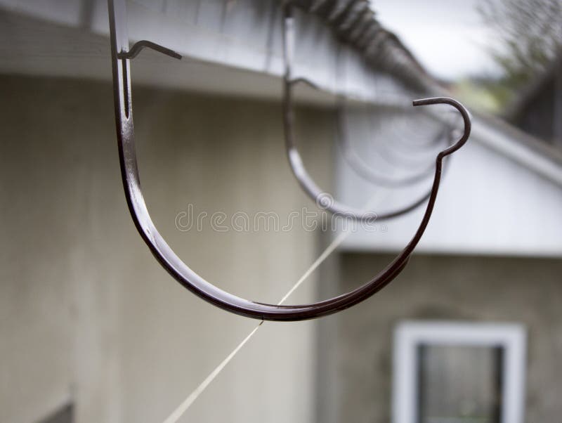 Hook Fastening Gutter Drainage System Stock Image - Image of horizontal ...