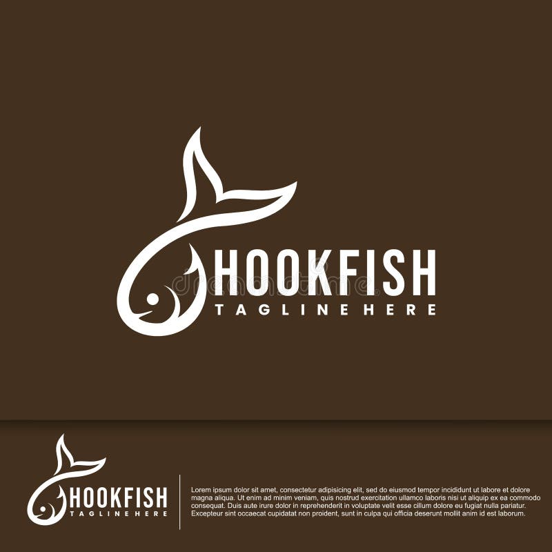 Hook Fish Logo, Fish Logo in Combination of Hook Concept Stock Vector - Illustration of food ...