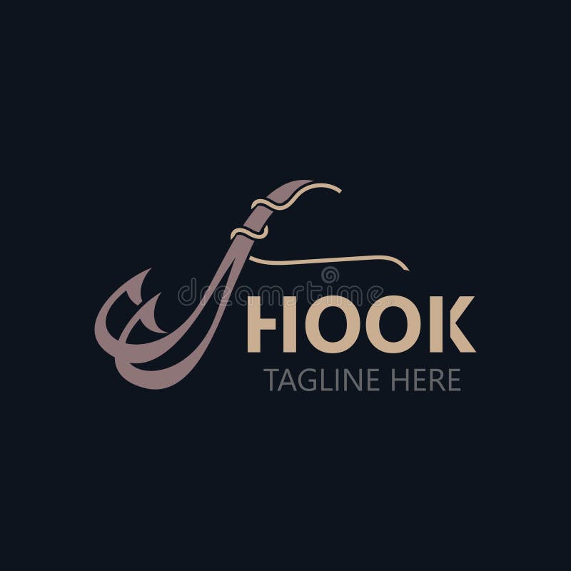 Hook Fishing Logo Simple and Modern Vintage Rustic Vector Design Style ...