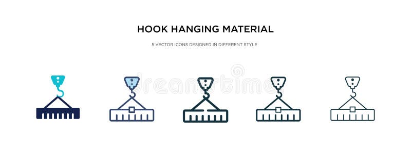 Hook Hanging Material Icon in Different Style Vector Illustration. Two ...