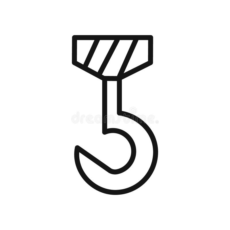 Rope Hook Icon Black Line Art Vector Logo Stock Vector - Illustration ...
