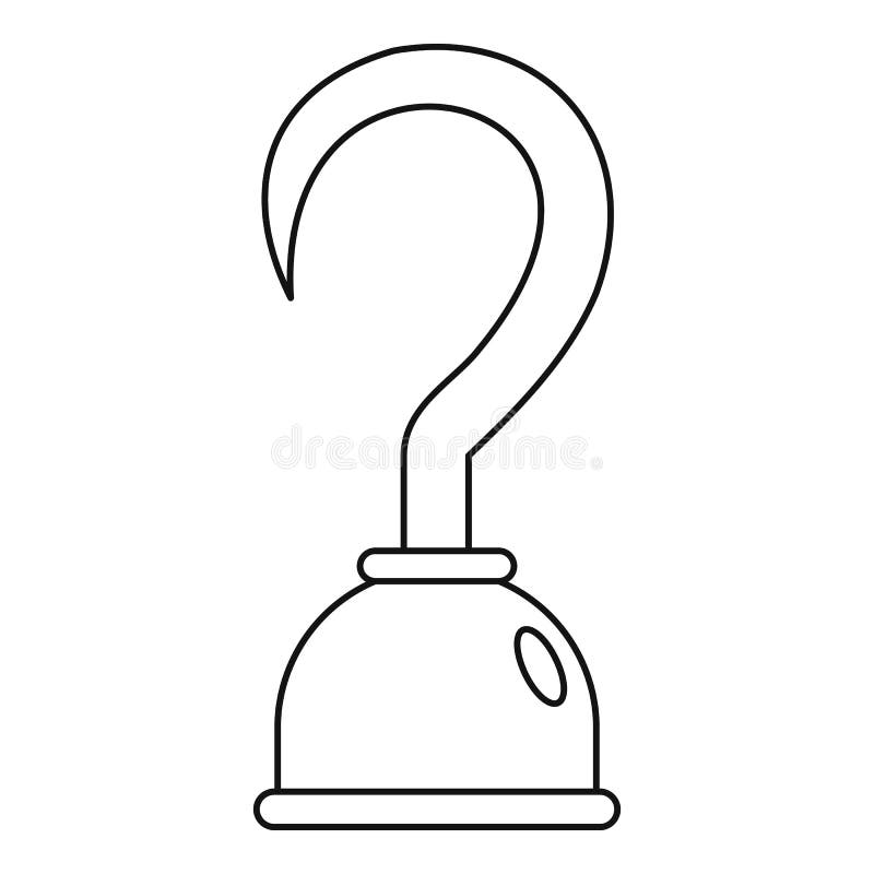 Hook icon, outline style stock vector. Illustration of thin - 88288719