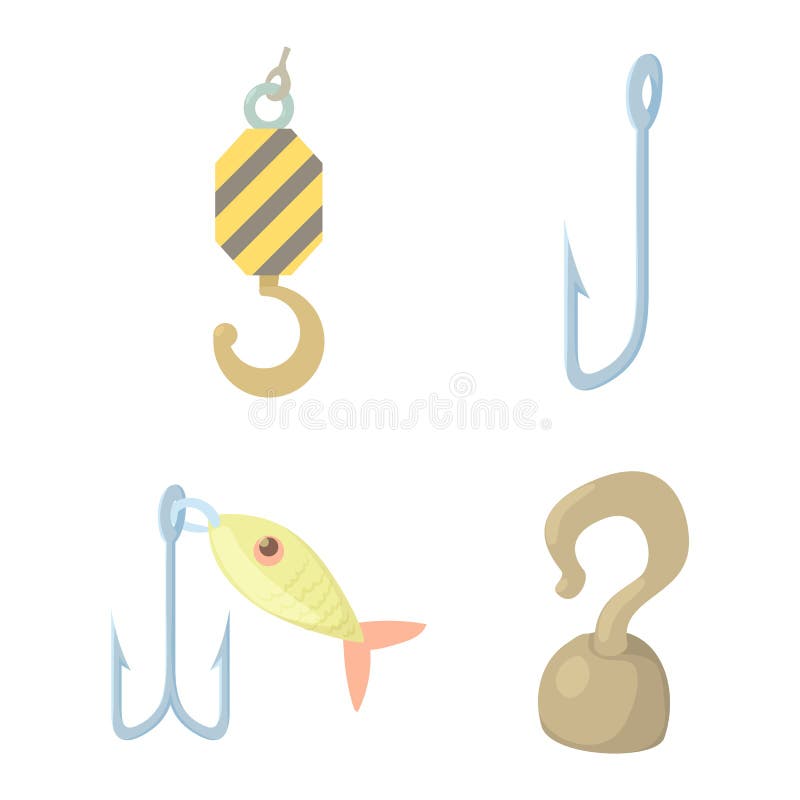 Hook Icon Set, Cartoon Style Stock Vector - Illustration of cartoon ...