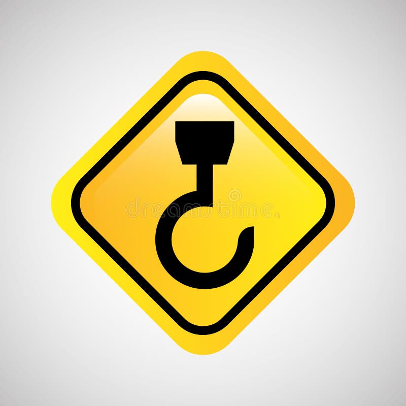 Hook Icon Tool Sign Metal Yellow Stock Illustration - Illustration of ...