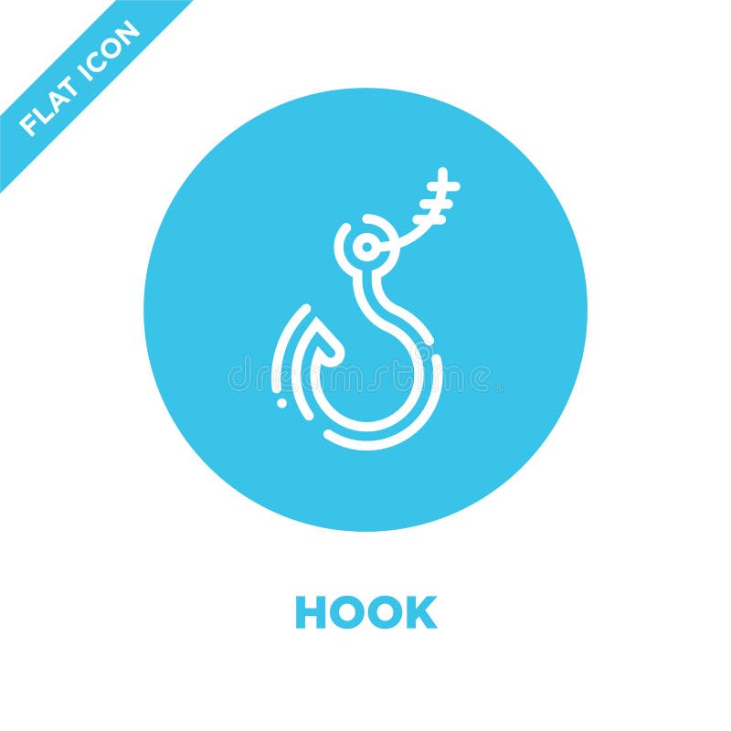 Hook Icon Vector from Camping Collection. Thin Line Hook Outline Icon ...