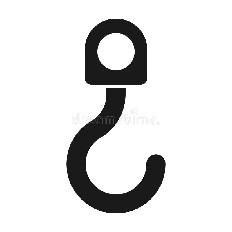 Hook or Industrial Hook Icon. Crane Hook Line Vector Illustration Stock ...