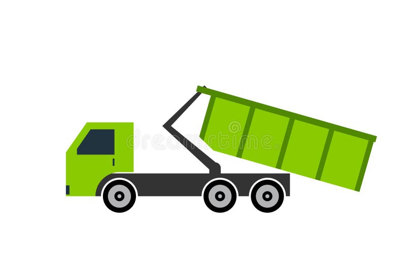 Hook Loader Truck with Skip Bin Icon. Clipart Image Stock Vector ...