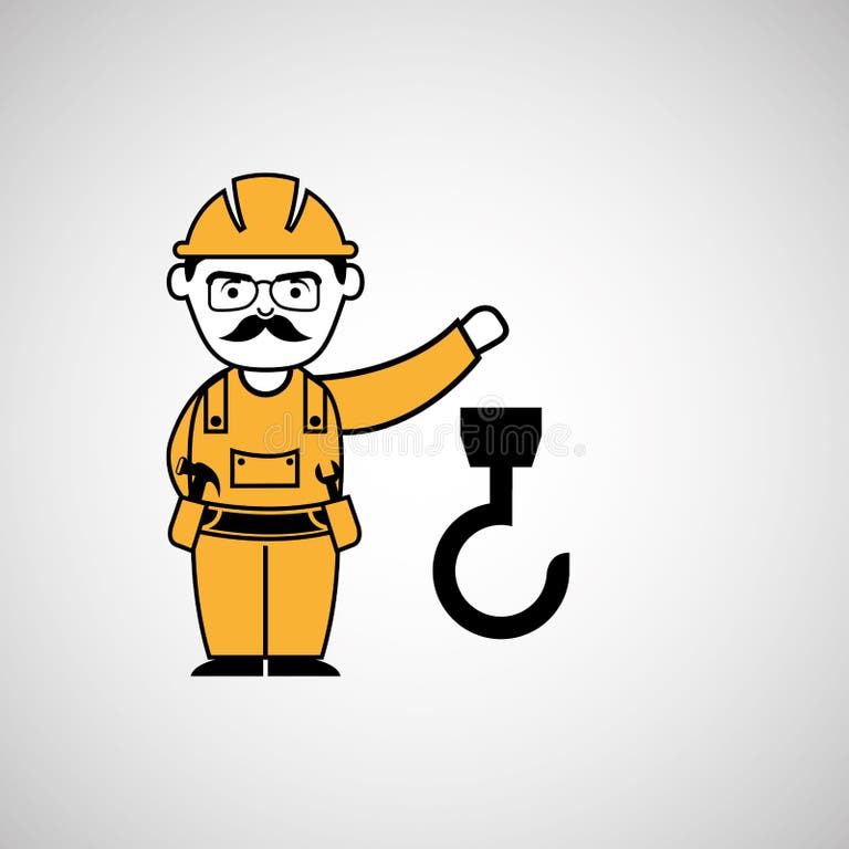 Hook Man Worker Construction Design Icon Stock Illustration ...