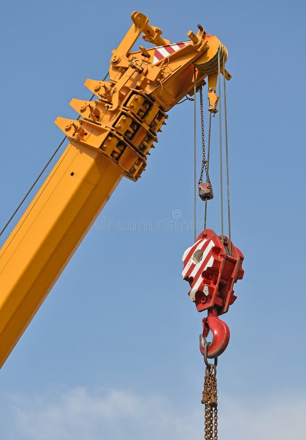 Hook of a Mobile Crane Vehicle Stock Photo - Image of loading, crane ...