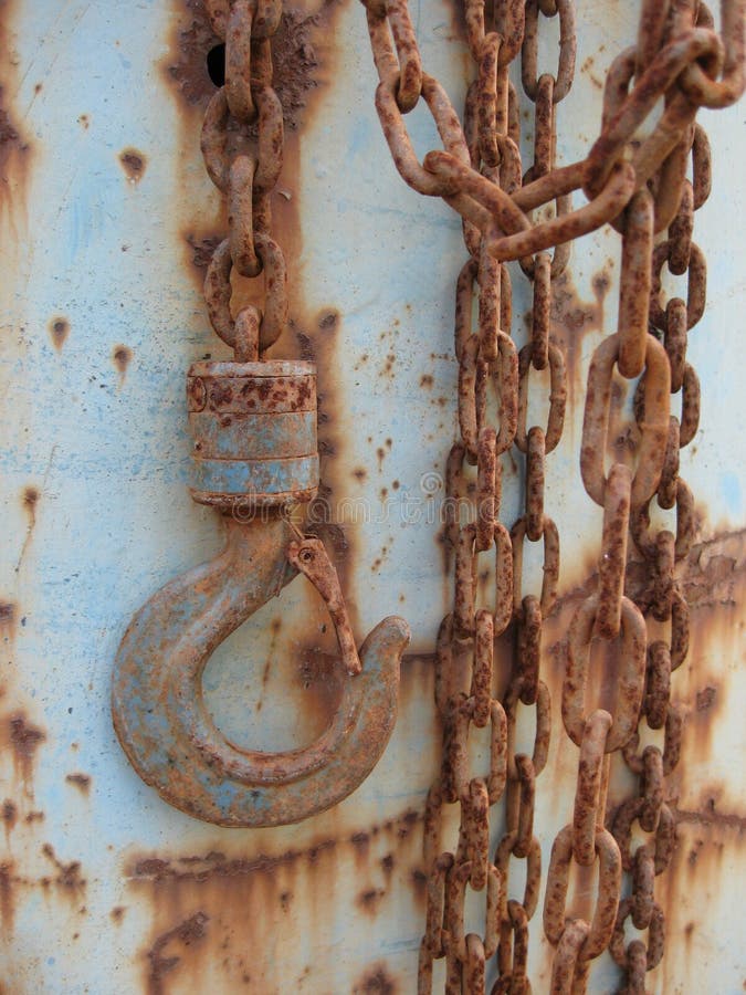 Hook and rusty chain stock photo. Image of workers, wall - 10779892