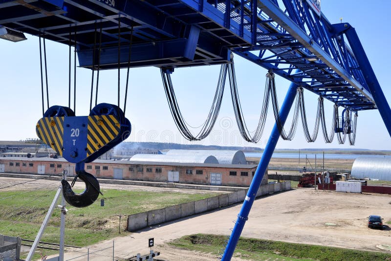 Shear Legs Crane at the Storage Yard for Steel Stock Image - Image of ...