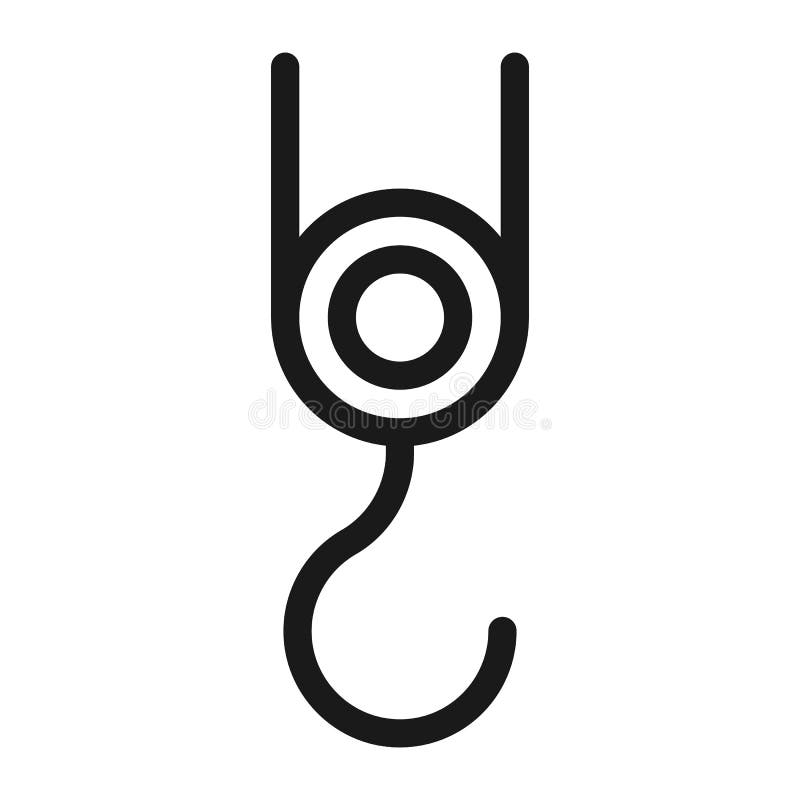 Hook Thin Line Icon. Crane Hook Line Vector Illustration Stock Vector ...