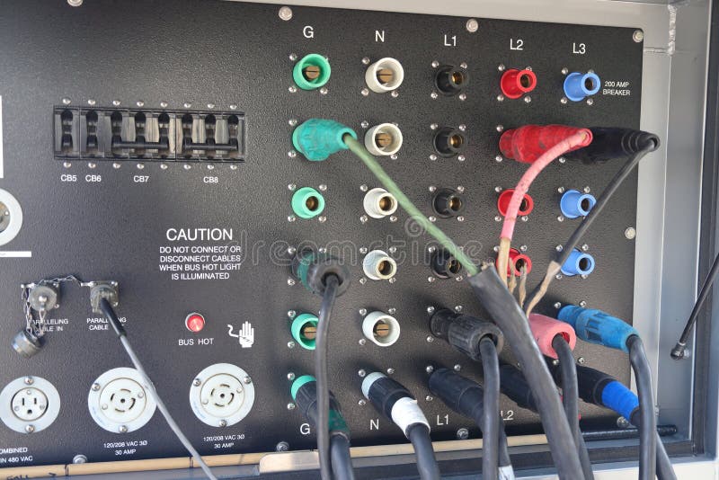 Diesel Power Generator Connection Panel Stock Image - Image of current ...