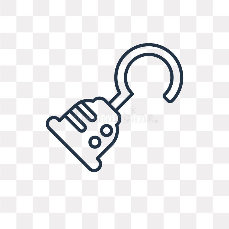 Hook Vector Icon Isolated on Transparent Background, Linear Hook Stock ...