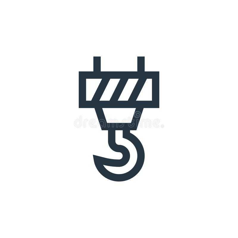 Hook Vector Icon Isolated on White Background. Outline, Thin Line Hook ...