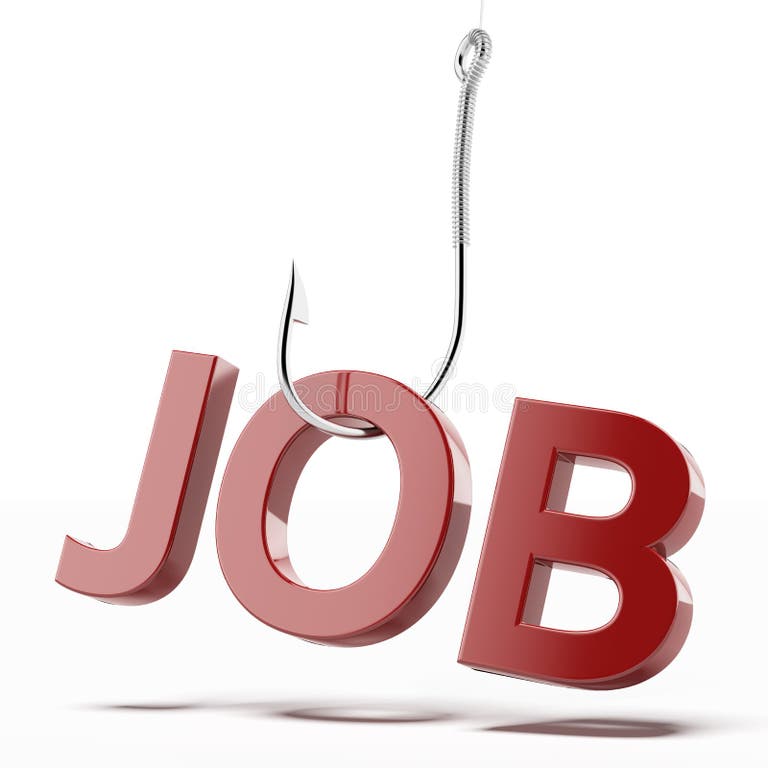 Hook with word job stock illustration. Illustration of opportunity ...