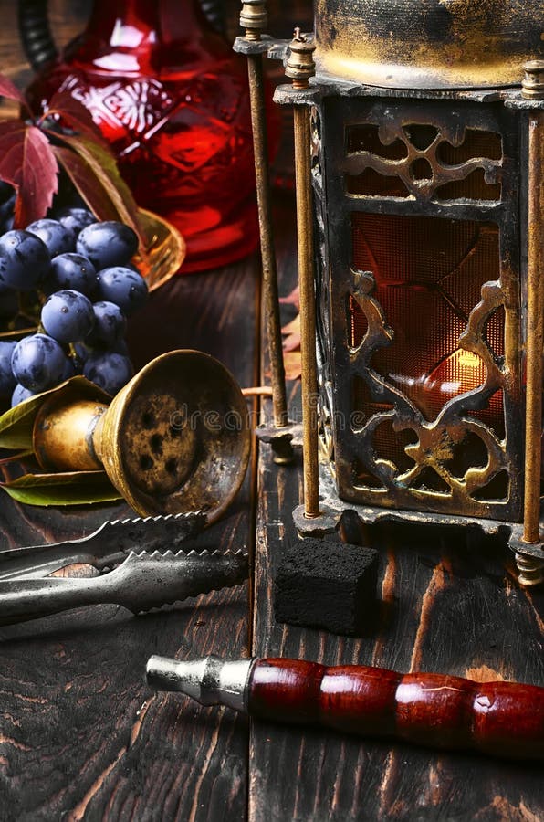 Hookah Arab style stock photo. Image of grape, inhalation - 77949664
