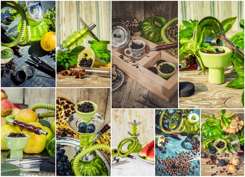 Hookah and Flavored Tobacco. Smoking Stock Photo - Image of labels ...