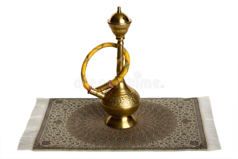 Hookah on Iranian Rug Isolated on White Stock Photo - Image of iran ...