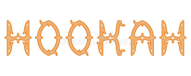 Hookah Logo Template.Vector Custom Lettering. Stock Illustration ...