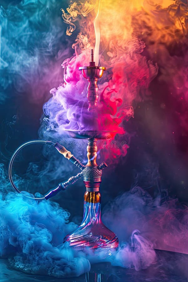 Hookah in Multi-colored Smoke. Selective Focus Stock Illustration ...