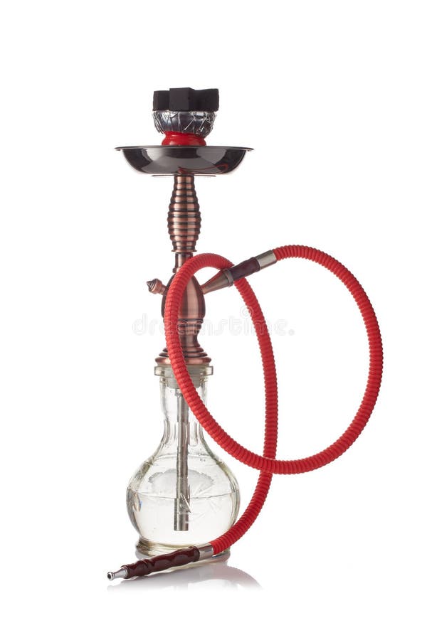 Hookah Shisha and Cocktails Set on Double White Blue Background with ...