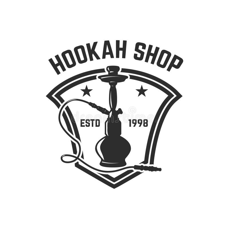 Hookah Shop. Emblem Template with Hookah Stock Vector - Illustration of ...