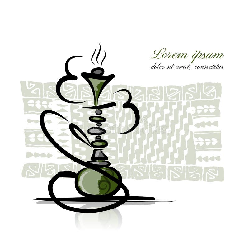Hookah Sketch for Your Design Stock Vector - Illustration of exotic ...