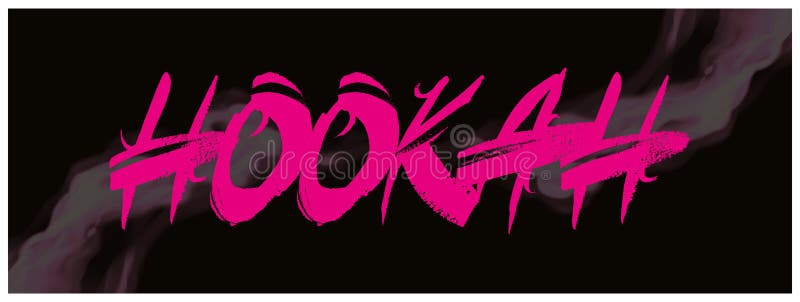 Hookah Vector Lettering Template.Art Illustration. Stock Vector ...