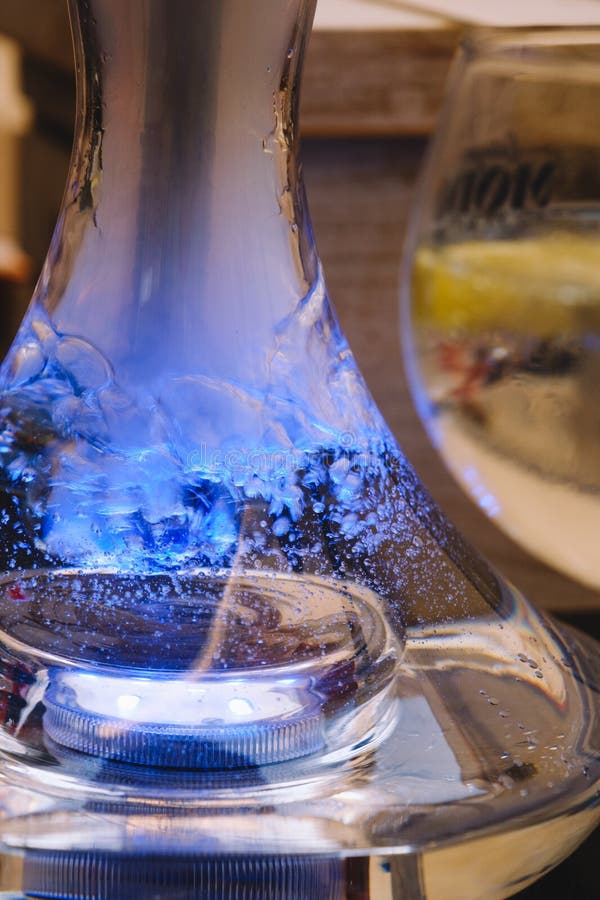 Hookah Water Base with Colored Lights and Bubbles Stock Photo - Image ...