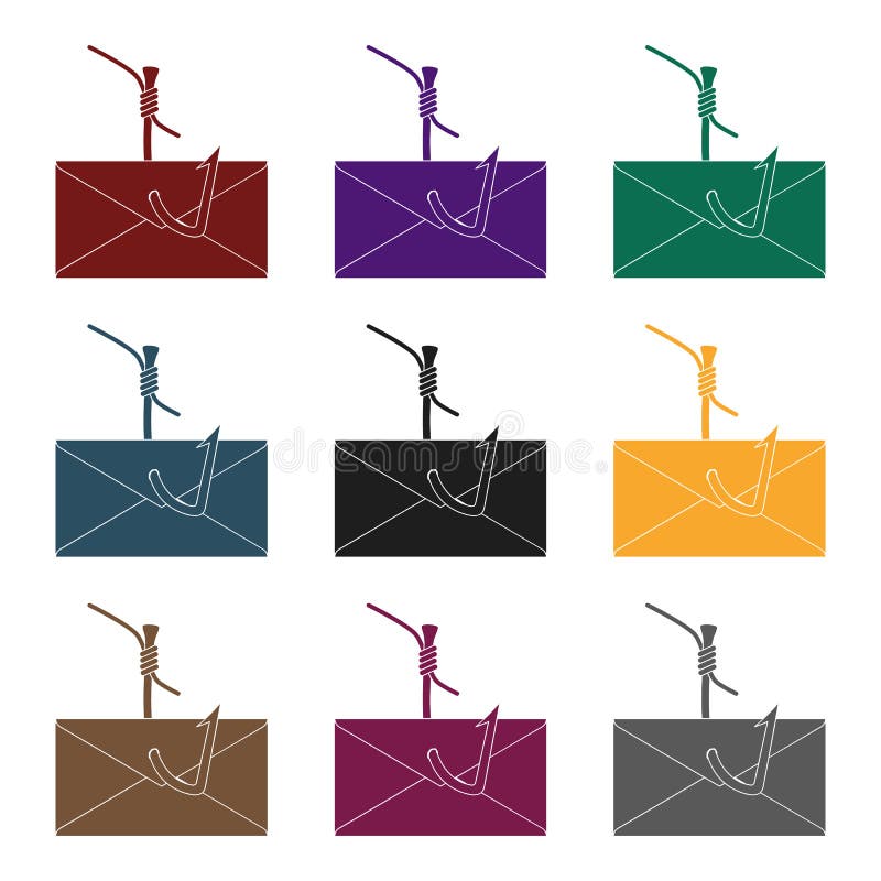 Hooked E-mail Icon in Outline Style Isolated on White Background ...