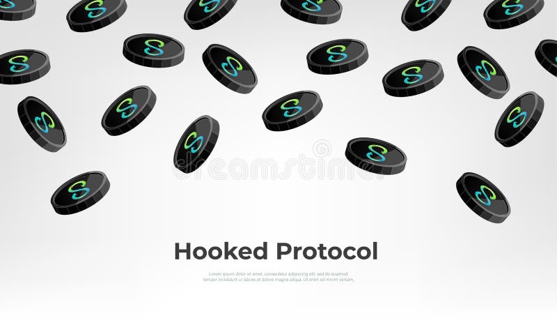 Hooked Protocol (HOOK) Coin Cryptocurrency Concept Banner Stock Vector ...